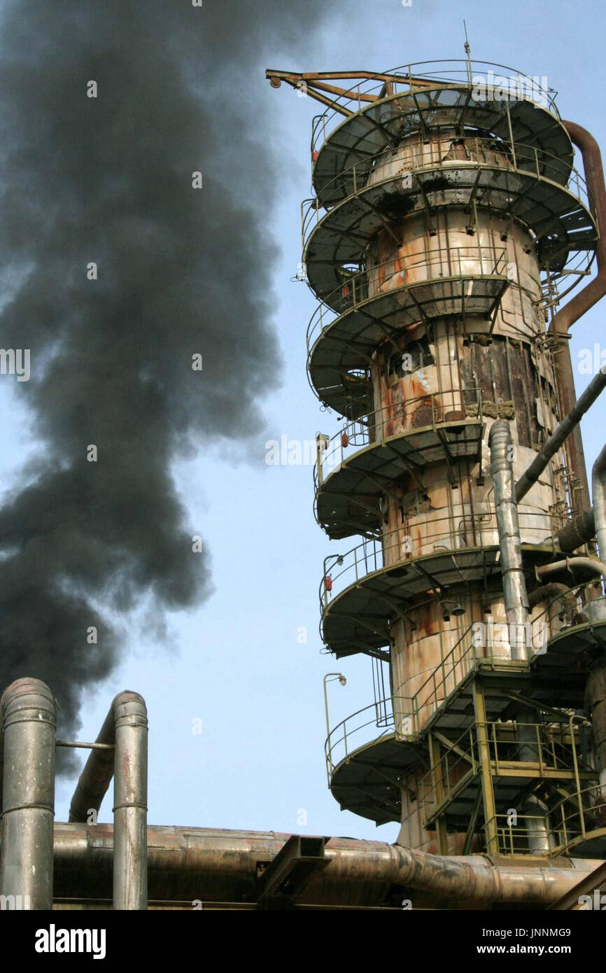 BASRA, Iraq - Red rust is seen in this photo taken at an oil refinery ...