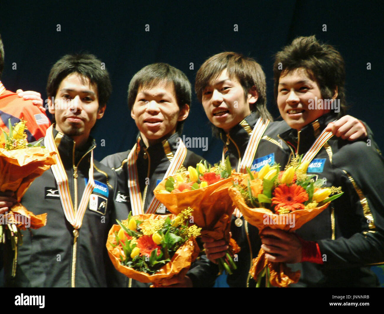 VIENNA, Austria - (From L to R) Takahiro Fujimoto, Fumihiko Kakubari ...