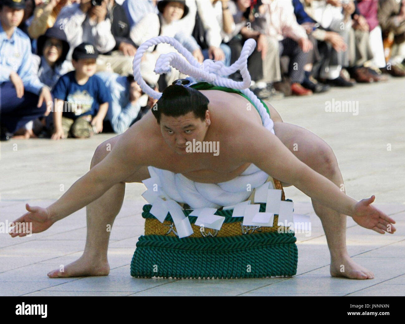 TOKYO, Japan - Mongolian wrestler Hakuho performs the ''dohyo-iri ...