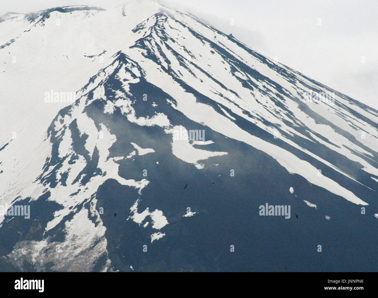 KOFU, Japan - A snow-made ''agriculture bird'' (C) appears on Mt. Fuji ...