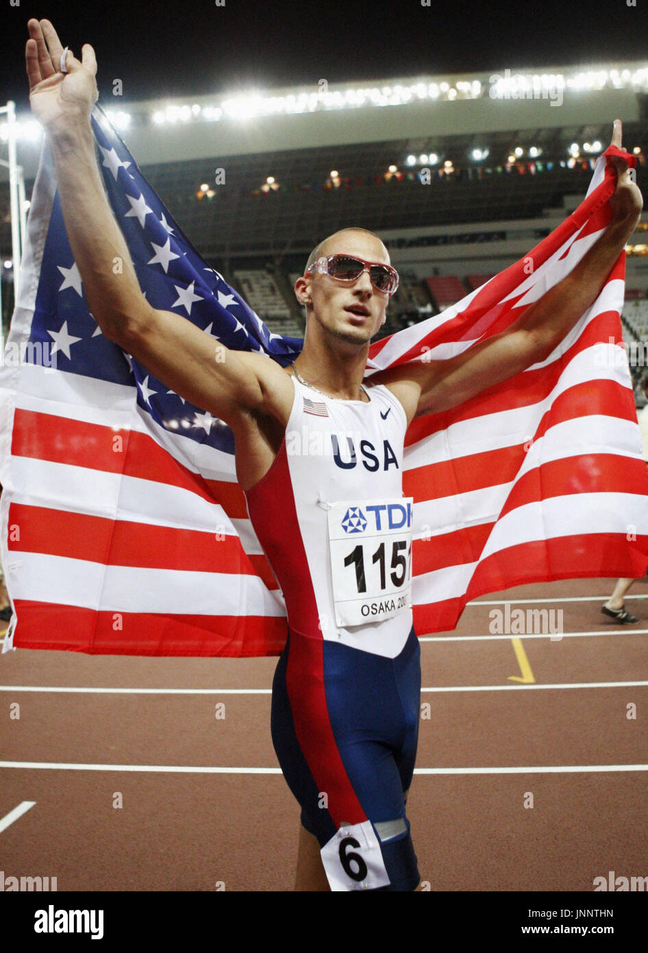 OSAKA, Japan - American sprinter Jeremy Wariner responds to the ...