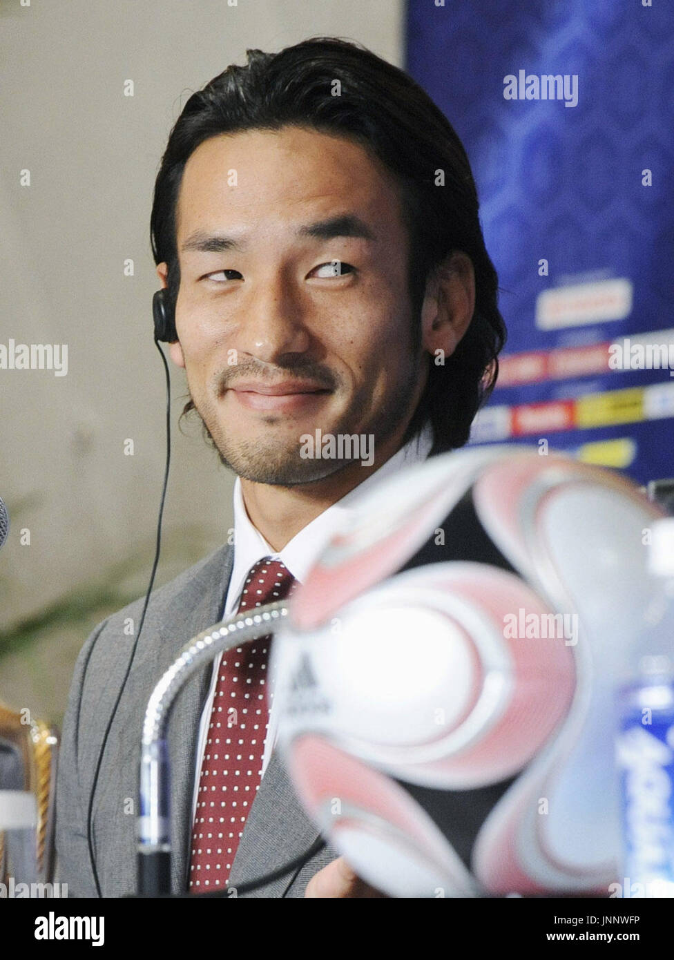 TOKYO, Japan - Former Japanese soccer icon Hidetoshi Nakata speaks at a ...