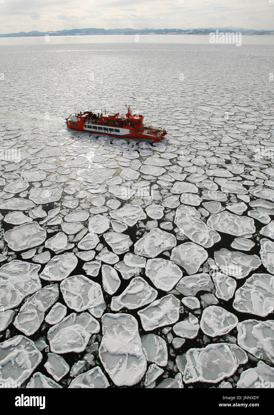 MONBETSU, Japan - An icebreaker carrying about 70 tourists sails ...