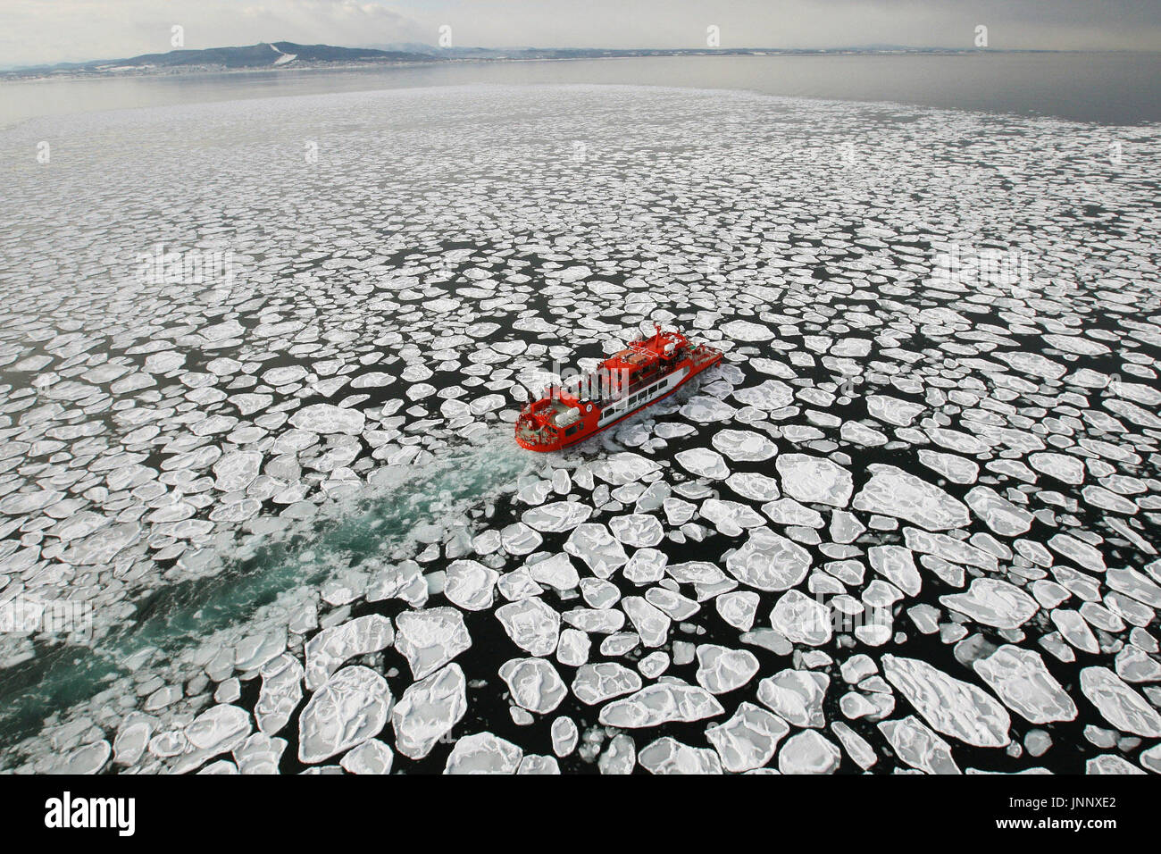MONBETSU, Japan - An icebreaker carrying about 70 tourists sails ...