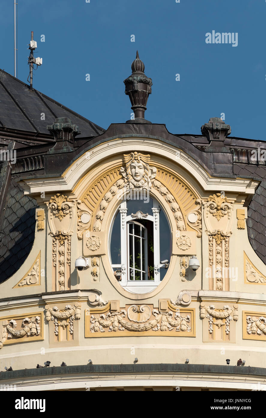 Architectural detail of Art Nouveau building of Sibiu City Hall (Mayor ...