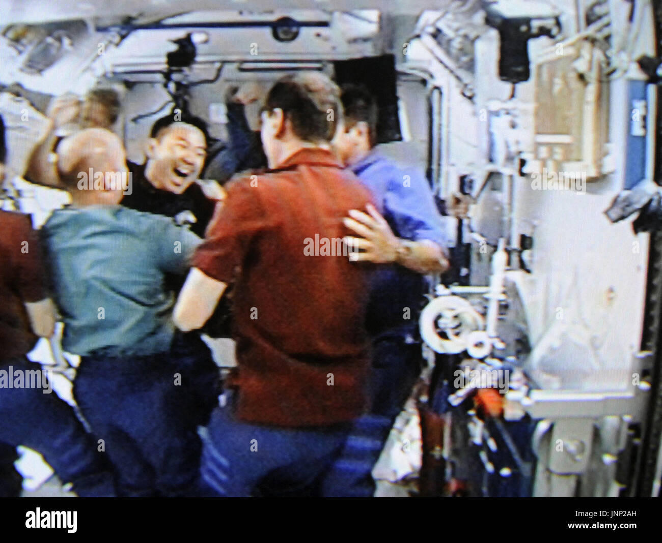 HOUSTON, United States - In this photo from NASA TV, Japanese astronaut ...