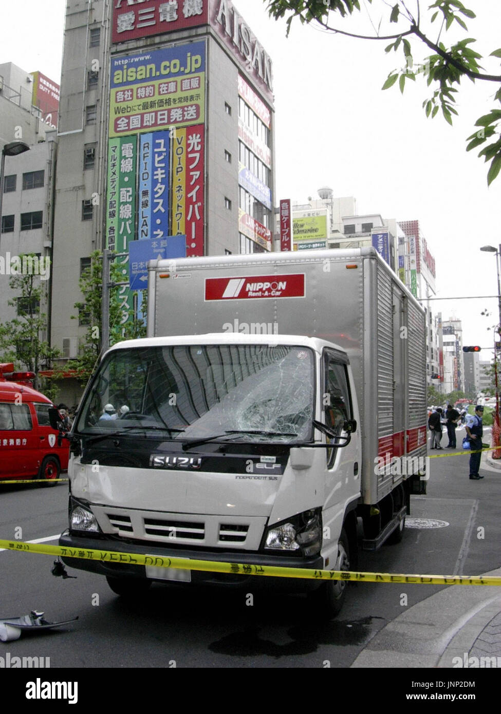 TOKYO, Japan - The truck a man used to run into people before going on ...