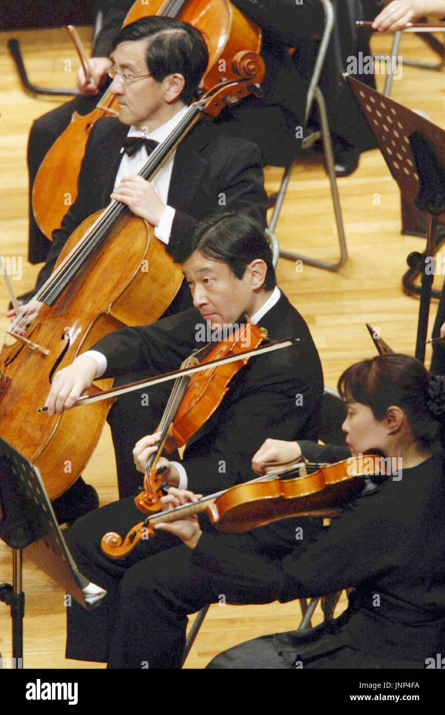 TOKYO, Japan - Crown Prince Naruhito plays the viola at an annual ...