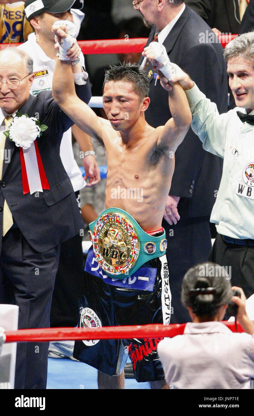 TOKYO, Japan - Champion Daisuke Naito celebrates after winning a ...