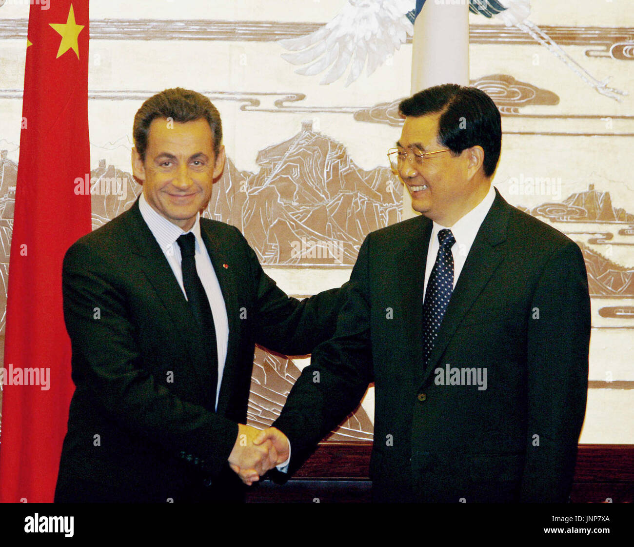 BEIJING, China - Visiting French President Nicolas Sarkozy (L) and ...