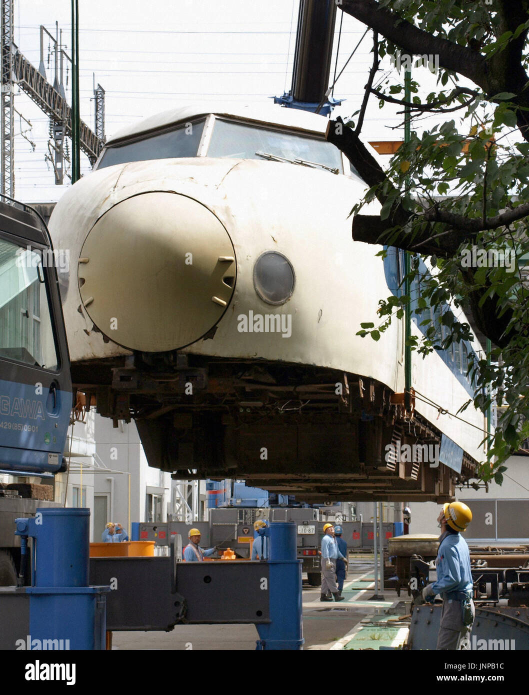SAITAMA, Japan - The head train car of a first-generation Shinkansen ...