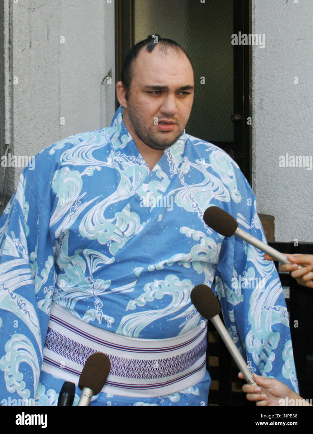 TOKYO, Japan - Russian sumo wrestler Roho speaks to reporters in Tokyo ...
