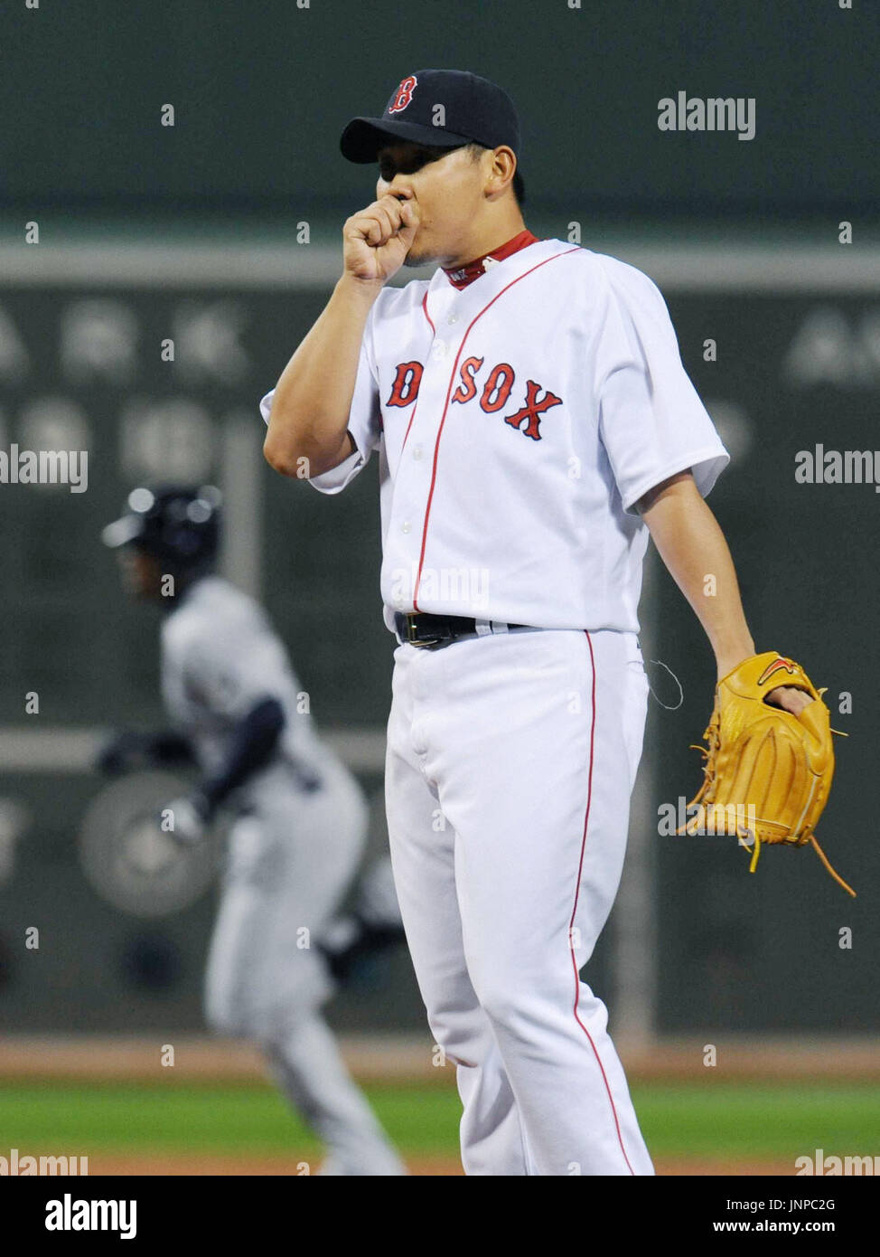 BOSTON, United States - Boston Red Sox starter Daisuke Matsuzaka reacts ...