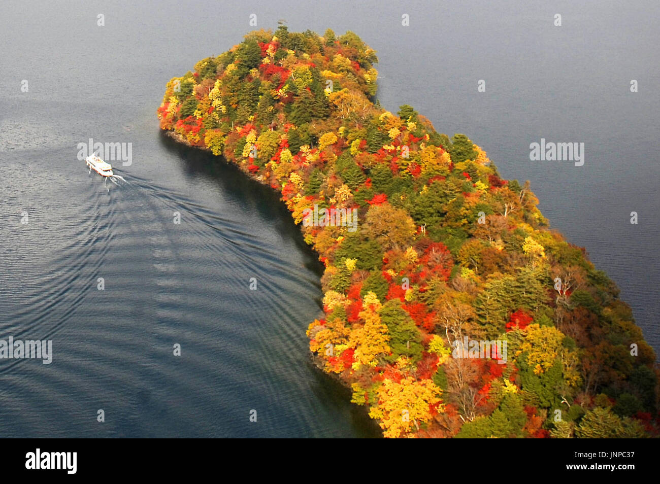 NIKKO, Japan - Leaves turn red and yellow at Lake Chuzenji in Nikko ...