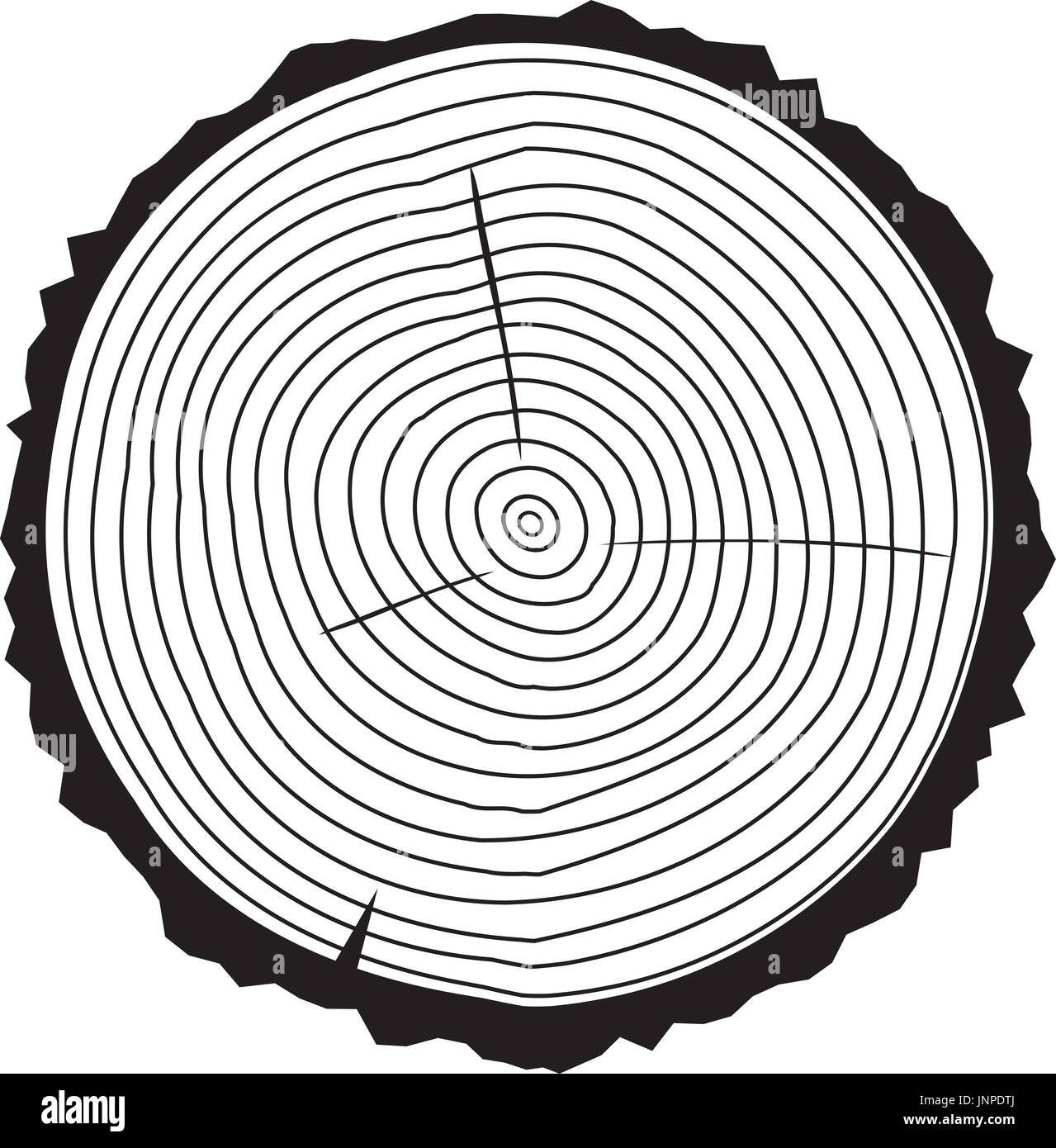 Vector illustration of tree ring background and saw cut tree trunk ...