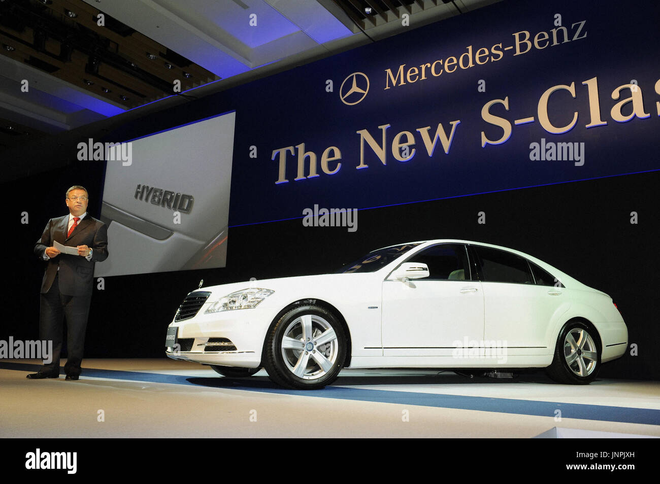 TOKYO, Japan - A luxury ''S-Class Hybrid Long'' sedan is released by ...
