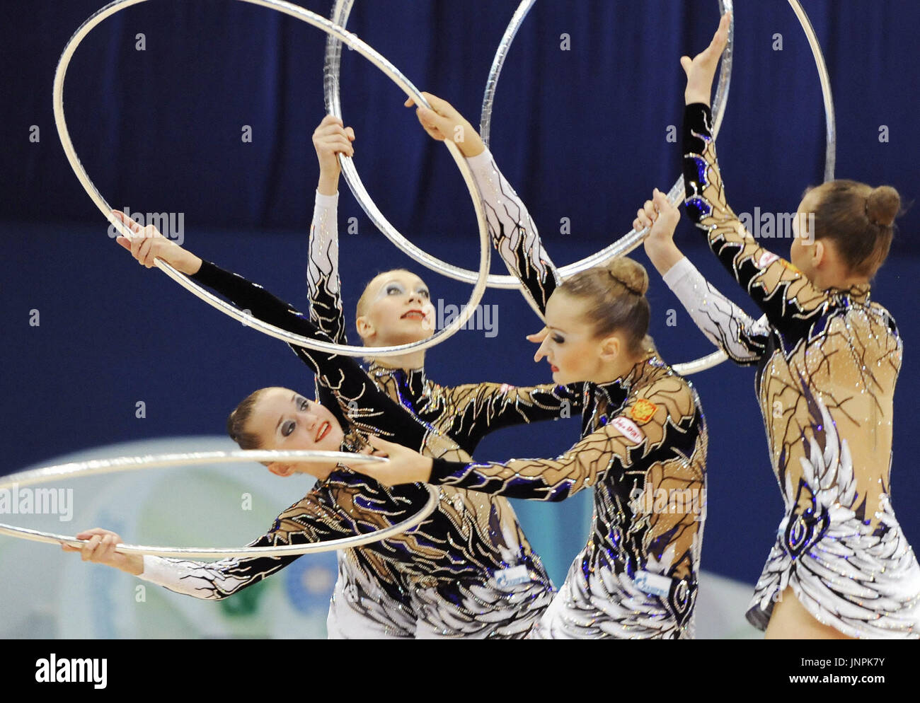 ISE, Japan - The Russian team performs in a hoop event on the final day ...