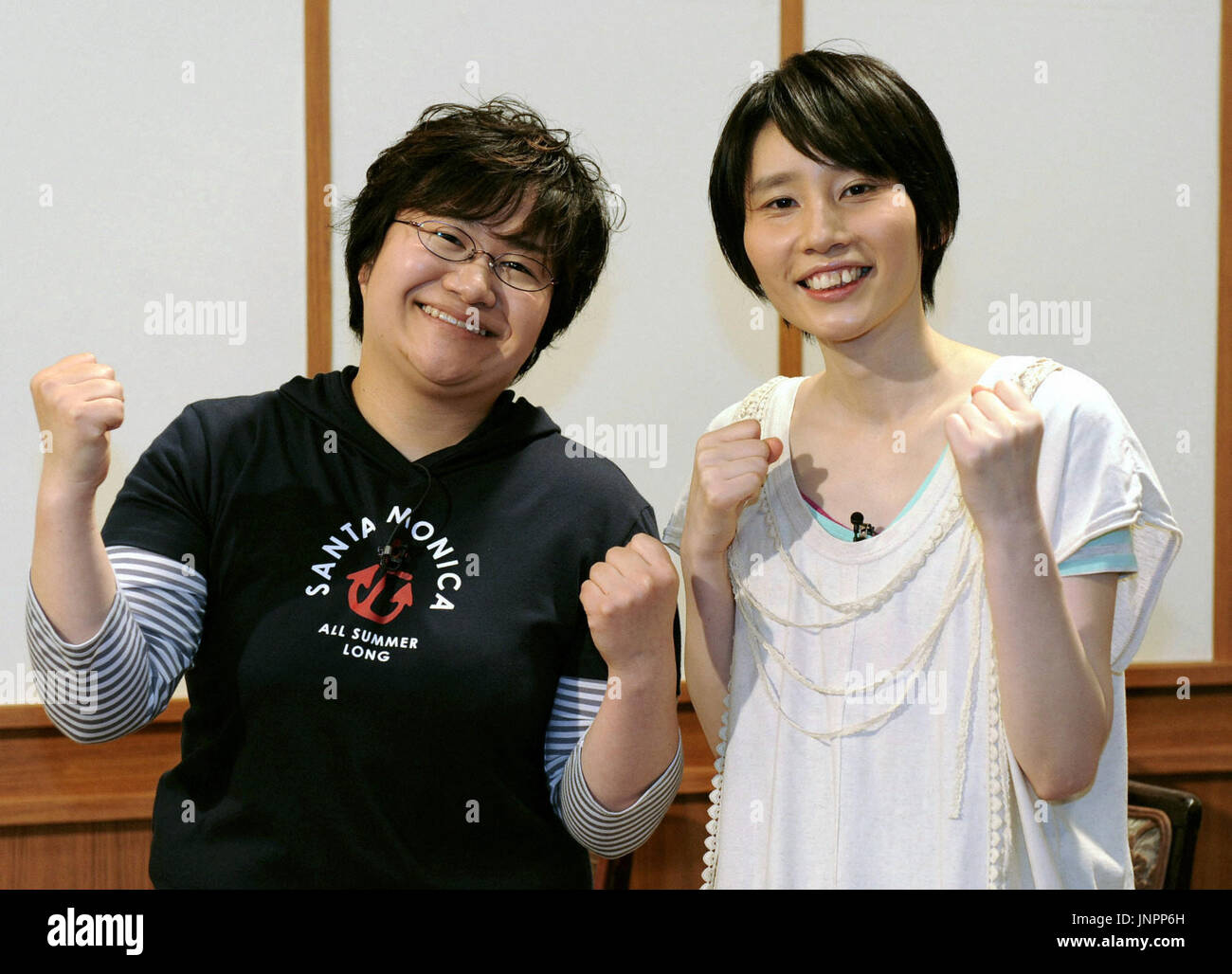 OSAKA, Japan - Comedian Haruka Minowa (R) and her partner Haruna Kondo ...