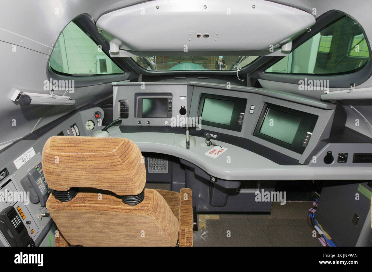 SENDAI, Japan - Photo shows the driver's area in new bullet train cars ...