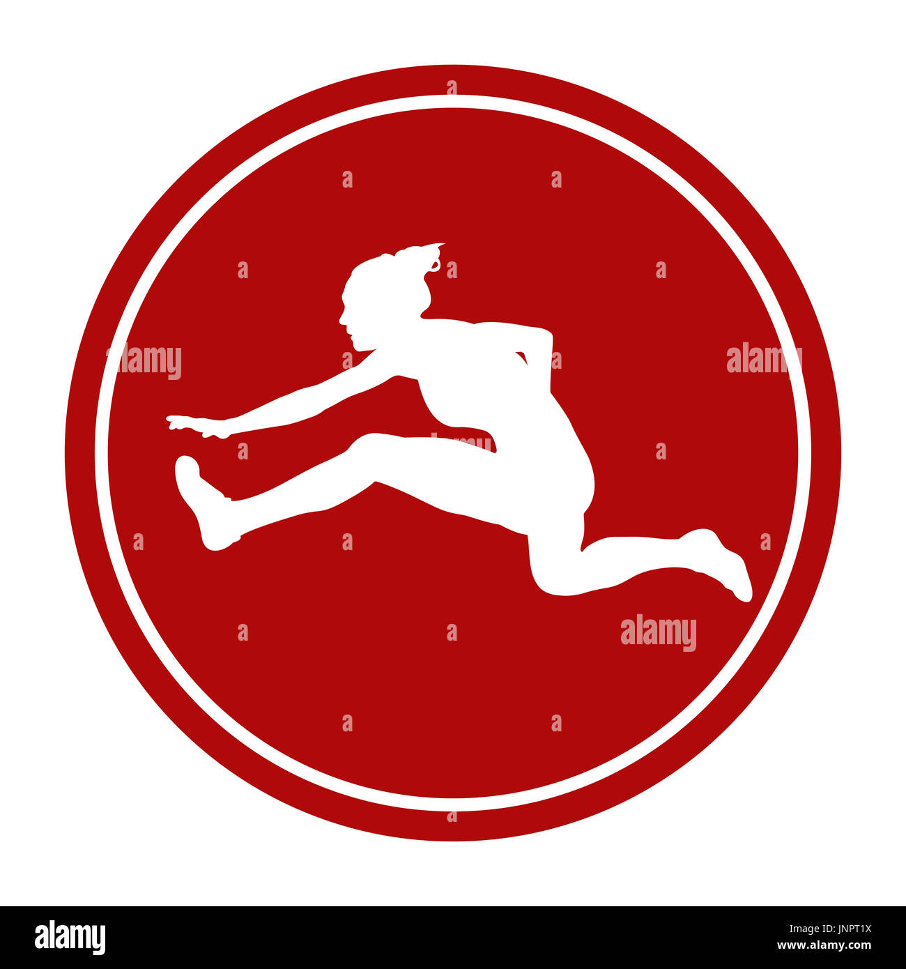 sports sign icon 100 m hurdles woman runner athlete Stock Photo - Alamy