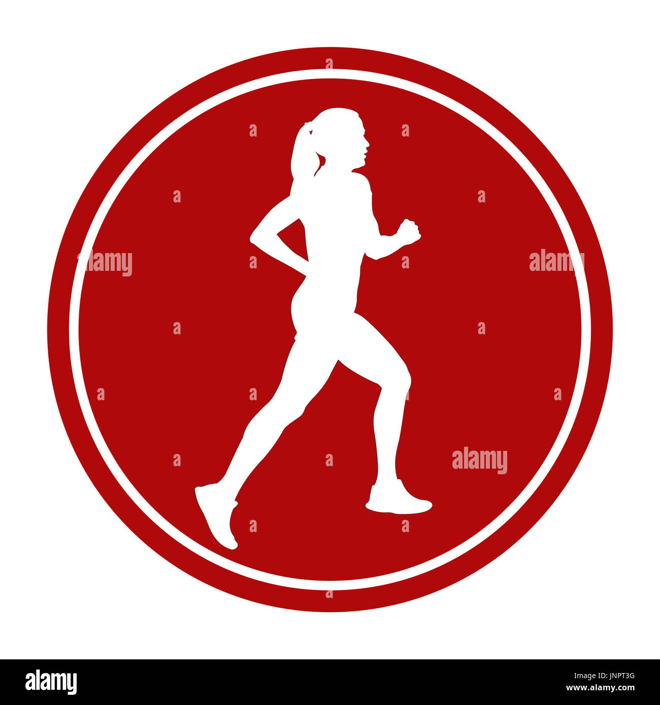 sports sign icon girl athlete runner running Stock Photo - Alamy