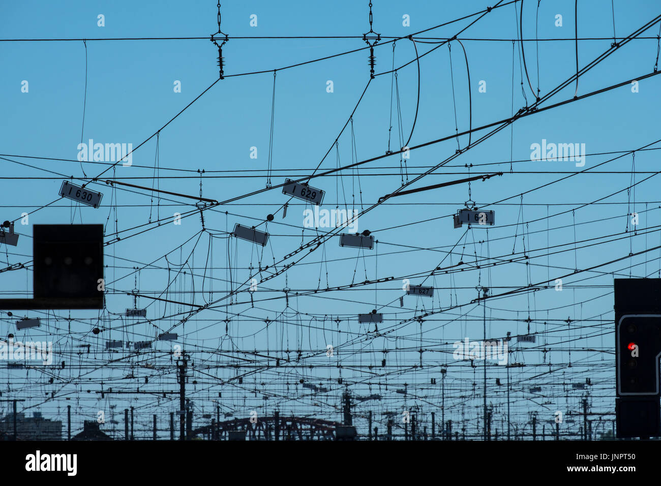 Overhead rail power lines hi-res stock photography and images - Alamy