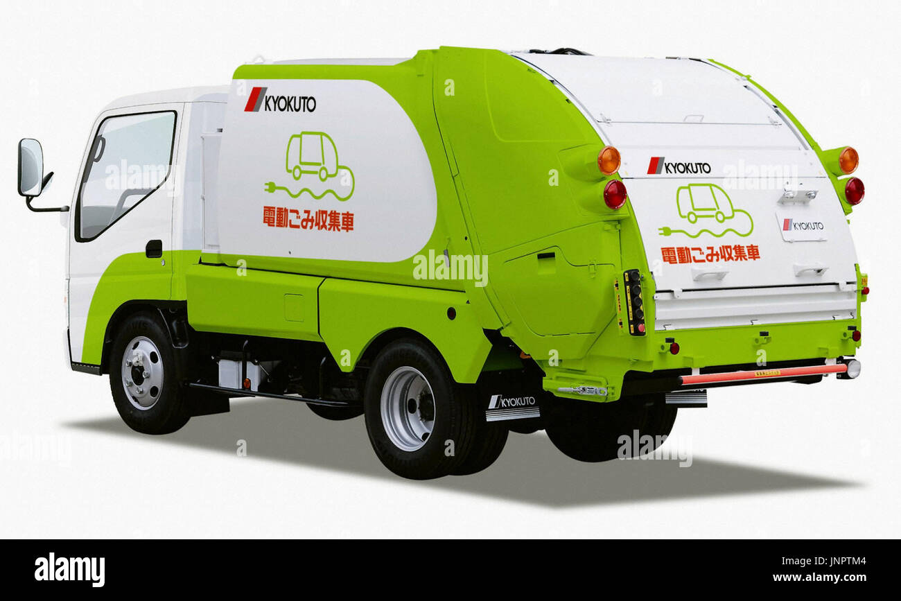 TOKYO, Japan - Photo shows an ''electric garbage collection truck ...