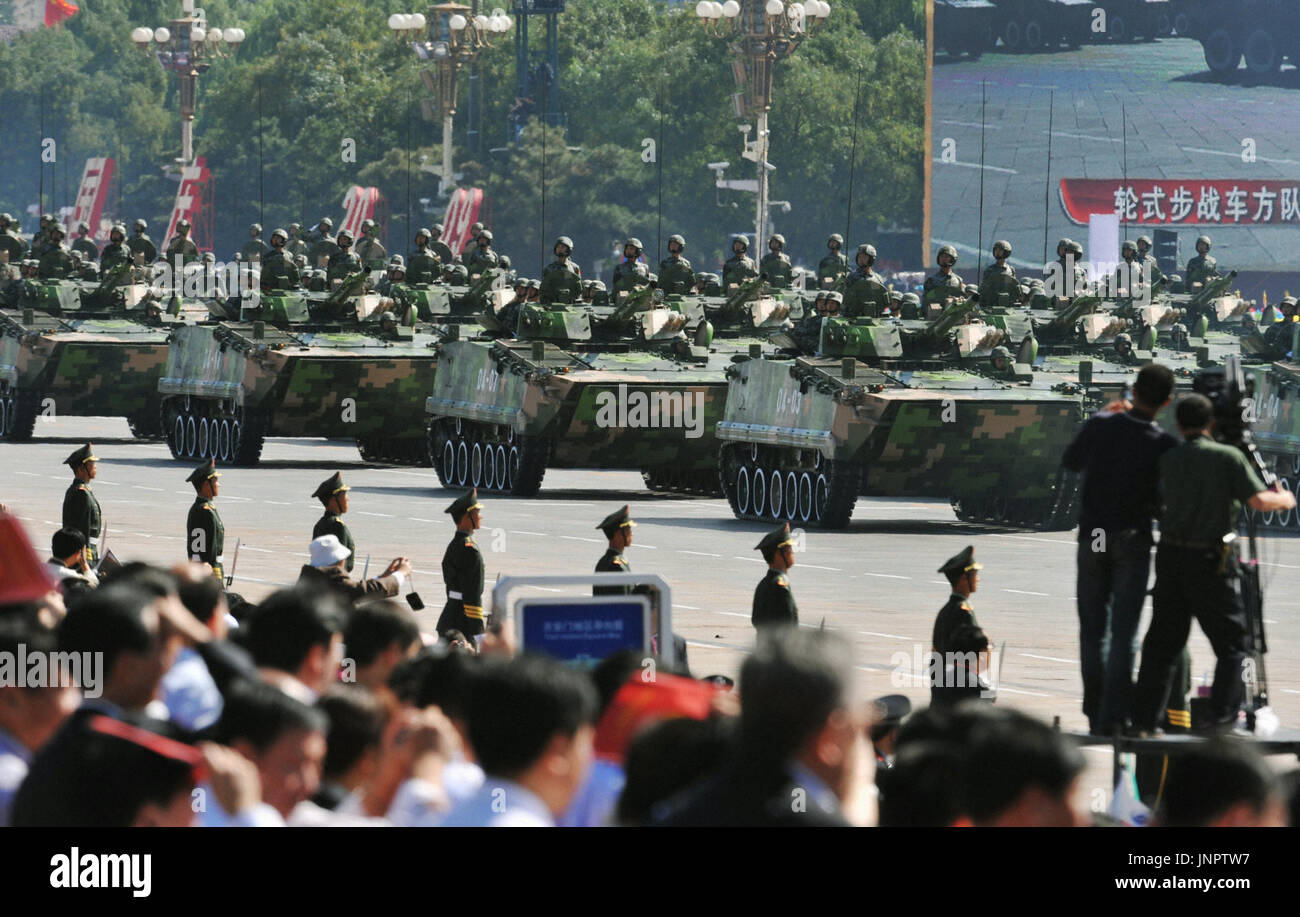 BEIJING, China - Some 500 tanks are driven in a military parade at ...
