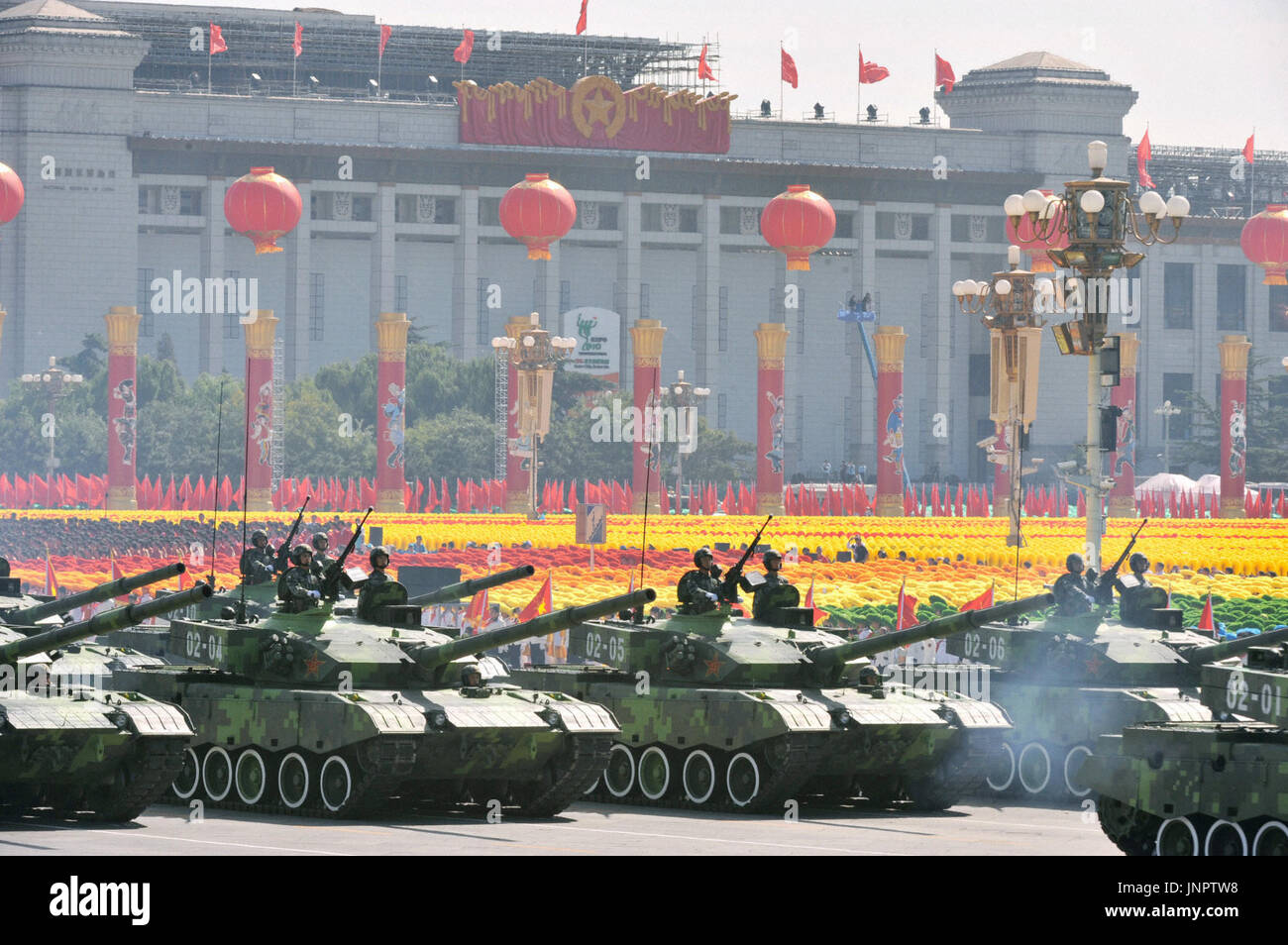 BEIJING, China - Some 500 tanks are driven in a military parade at ...