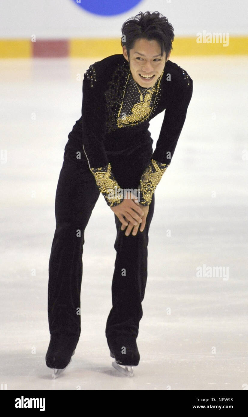 VANTAA, Finland - Japan's Daisuke Takahashi appears embarrassed after ...