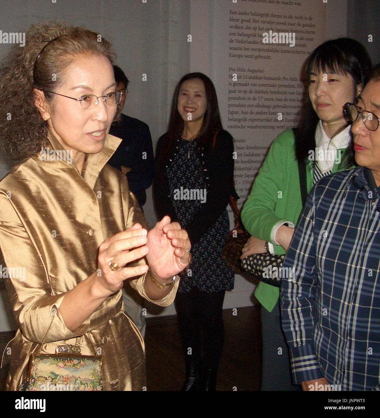LEIDEN, Netherlands - Japanese artist Keiko Sadakane explains to ...