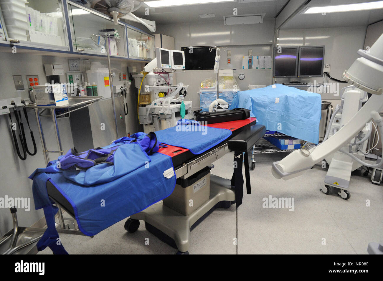 VANCOUVER, Canada - Photo shows the inside of a mobile medical unit set ...