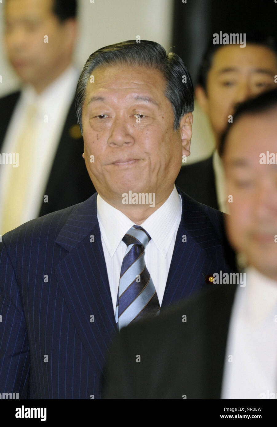 TOKYO, Japan - Democratic Party of Japan Secretary General Ichiro Ozawa arrives at a news ...