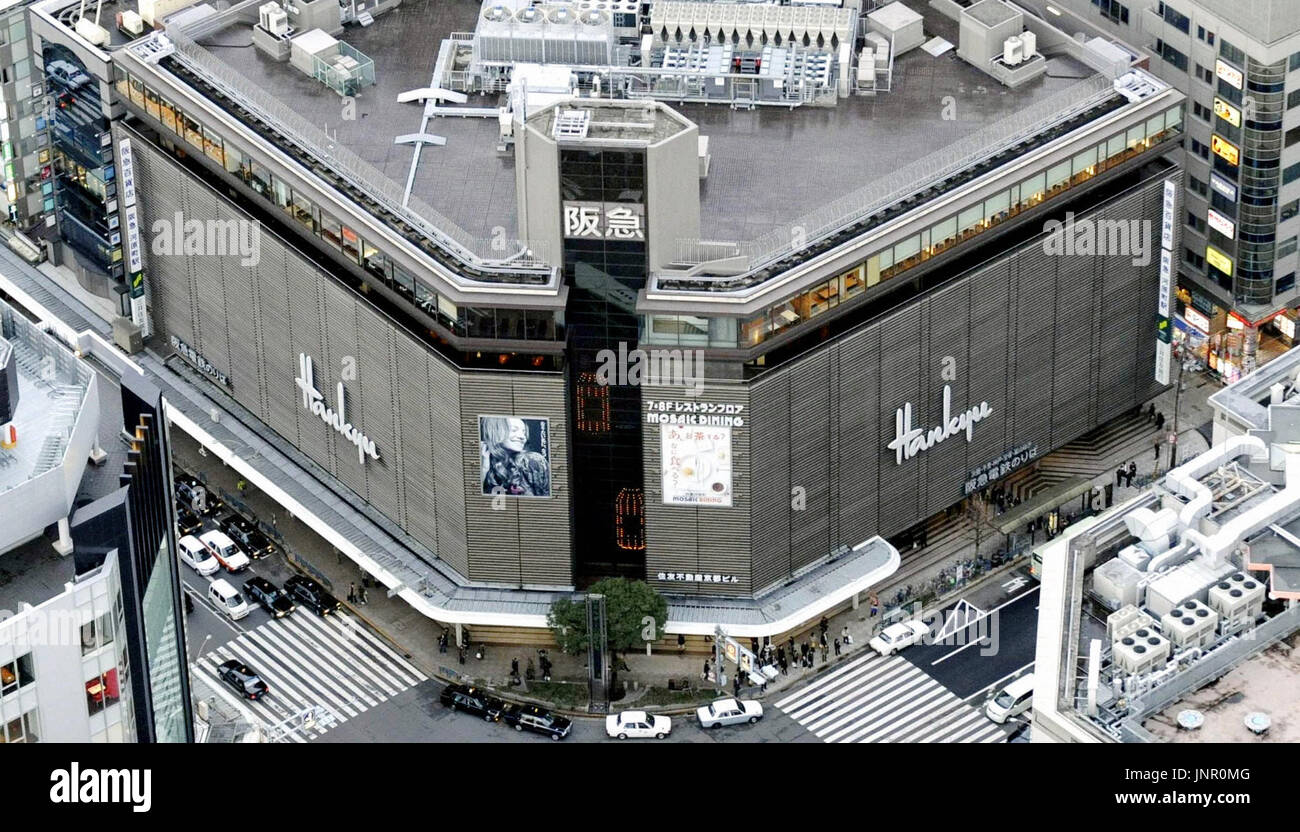 OSAKA, Japan - Aerial photo shows the Shijo Kawaramachi Hankyu ...