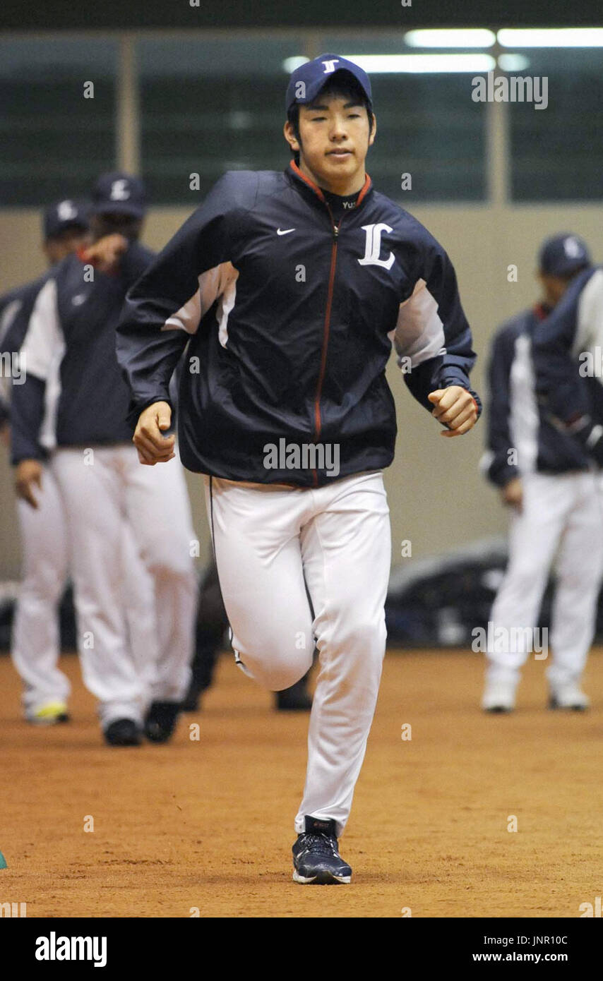 NICHINAN, Japan - Seibu Lions rookie pitcher Yusei Kikuchi runs during ...
