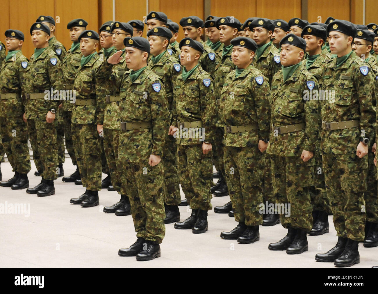 TOKYO, Japan - Members of the Japanese Ground Self-Defense Force attend ...