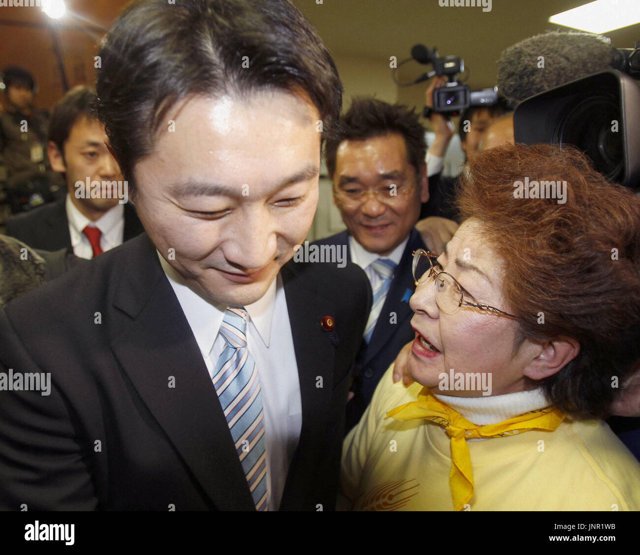 OBIHIRO, Japan - Tomohiro Ishikawa (L), a Democratic Party of Japan lawmaker and former aide to ...