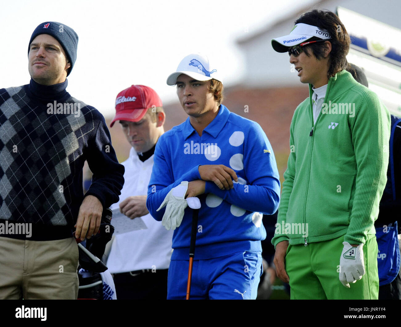 PEBBLE BEACH, United States - (From R to L) Japanese teenage golfer Ryo ...