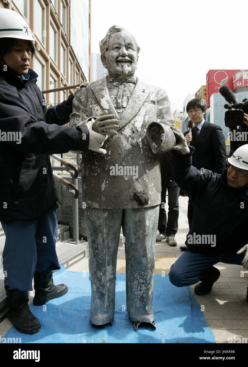 OSAKA, Japan - A statue of Kentucky Fried Chicken founder Colonel ...
