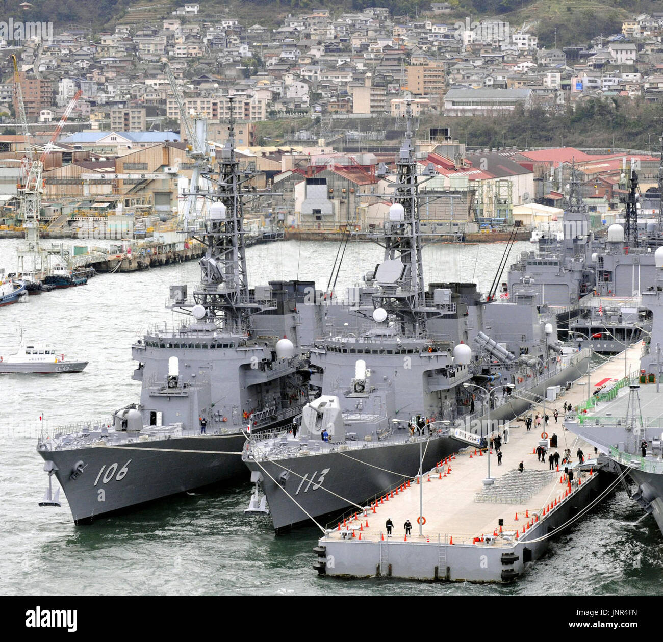 KURE, Japan - Two Maritime Self-Defense Force destroyers, the Samidare ...
