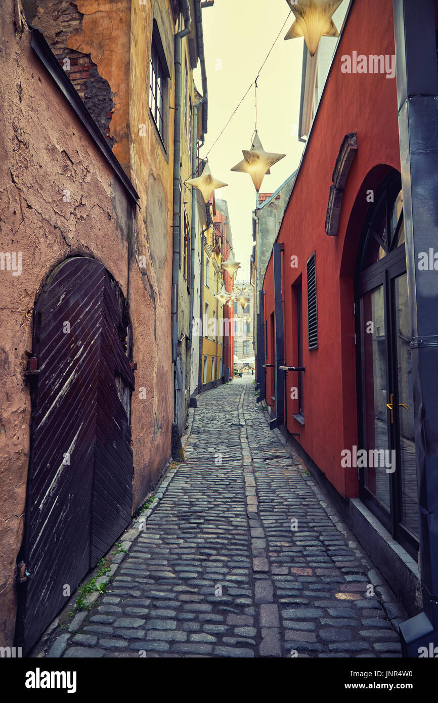 Old european narrow empty street hi-res stock photography and images ...