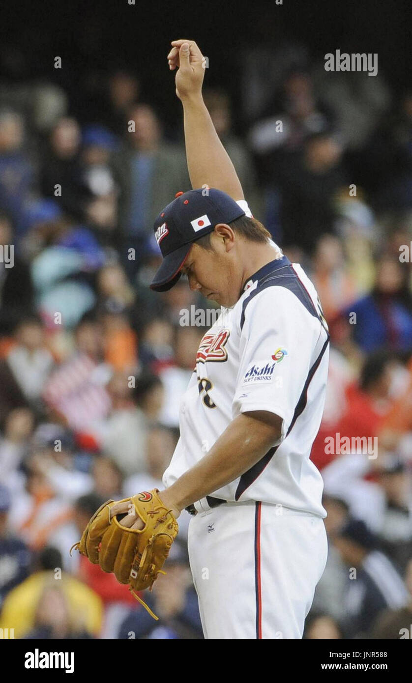 LOS ANGELES, United States - Japan starter Daisuke Matsuzaka reacts on ...