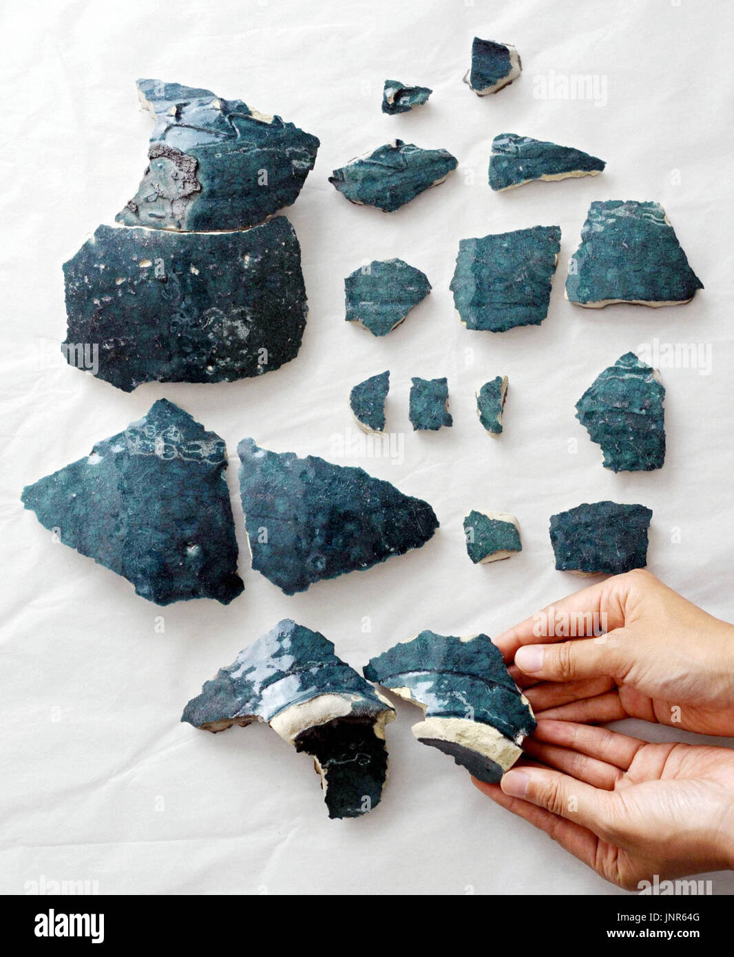 NARA, Japan - Photo shows pieces of a medieval Islamic ceramic vase ...