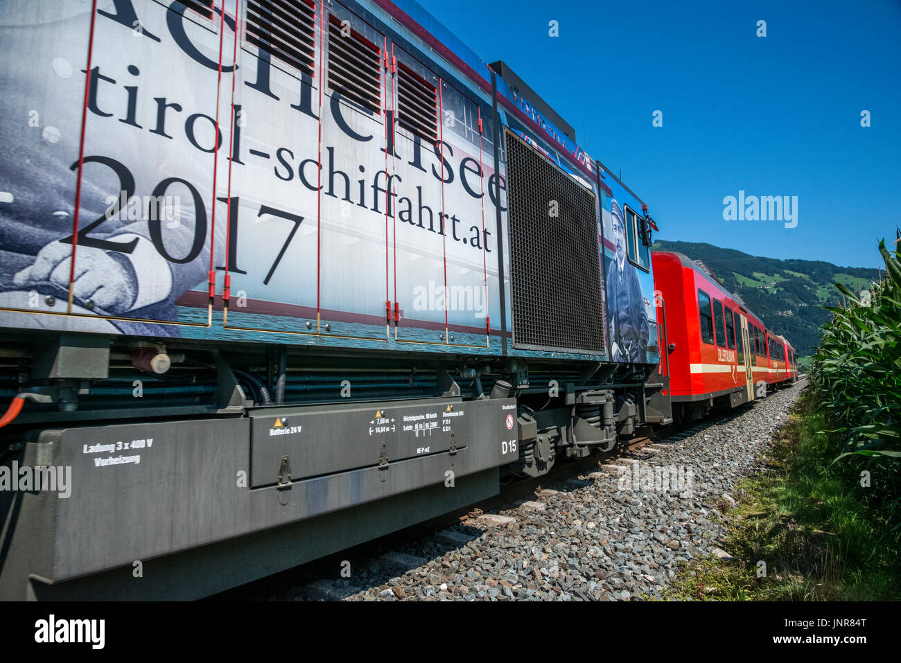The Zillertalbahn mountain railway in the Austrian Tyrol that travels ...
