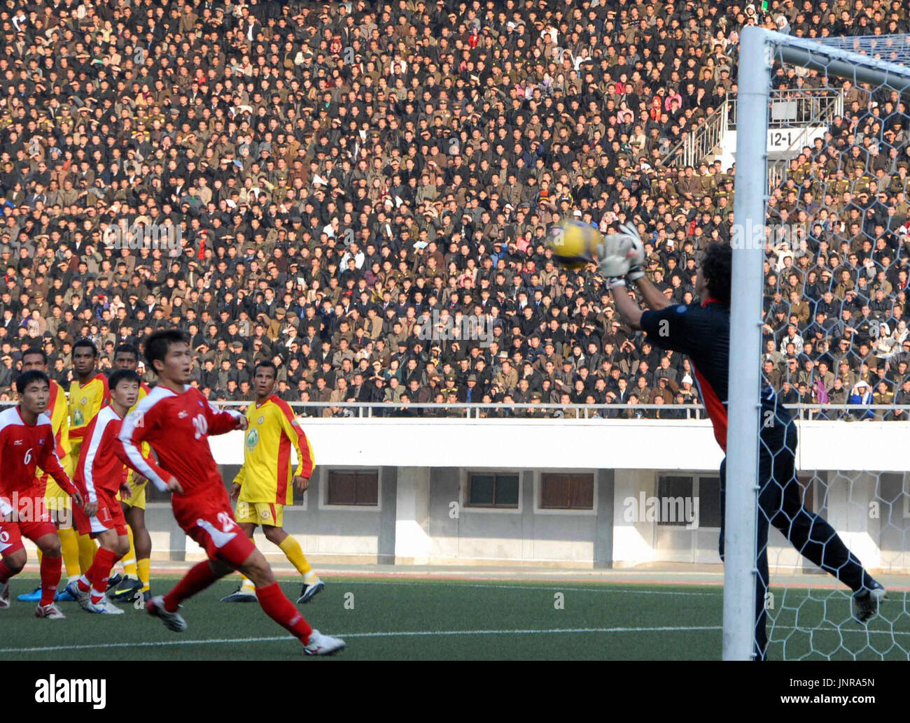 PYONGYANG, North Korea - Pyongyang's Kim Il Sung Stadium is packed with ...
