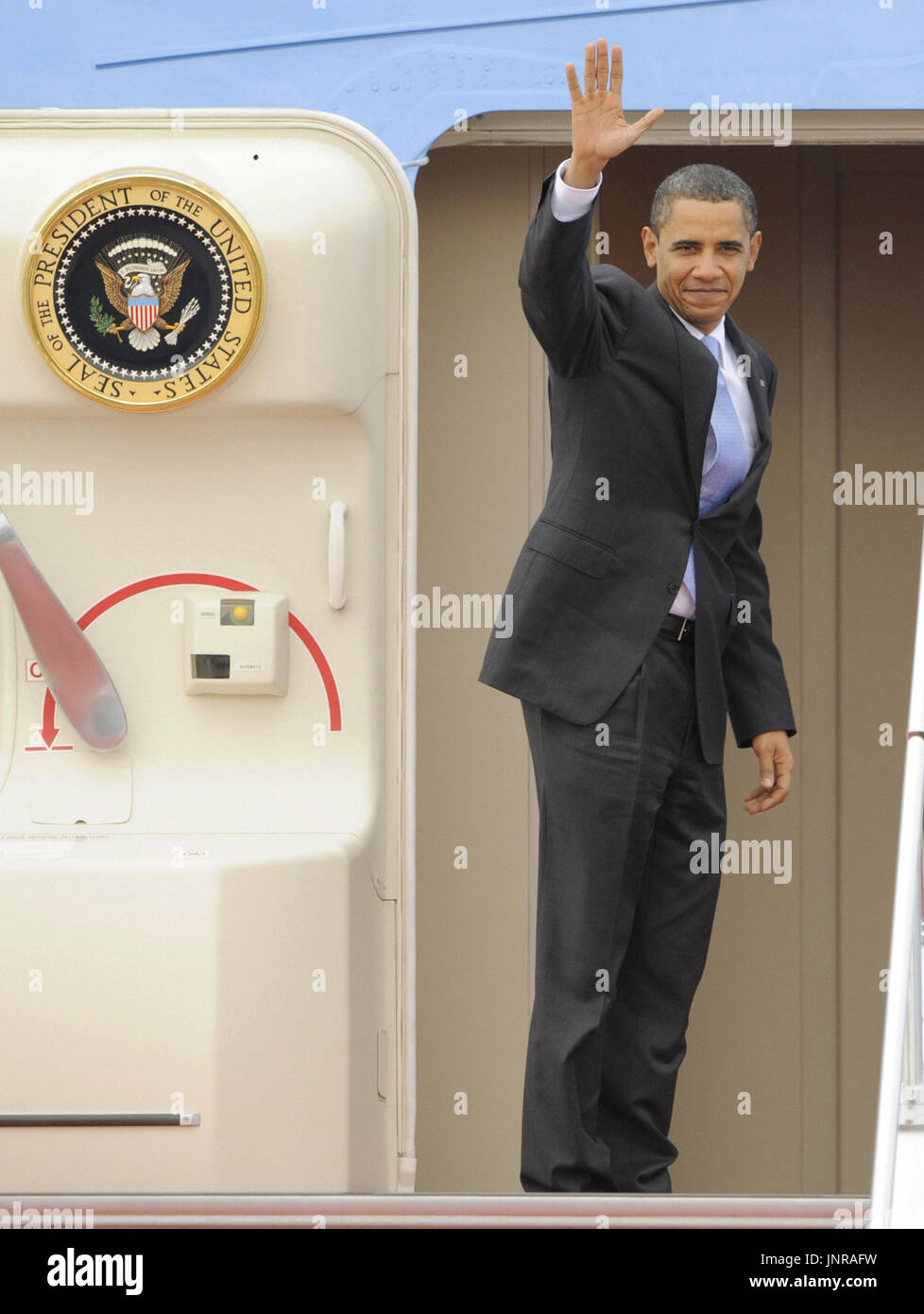 TOKYO, Japan - U.S. President Barack Obama waves as he leaves Tokyo for ...