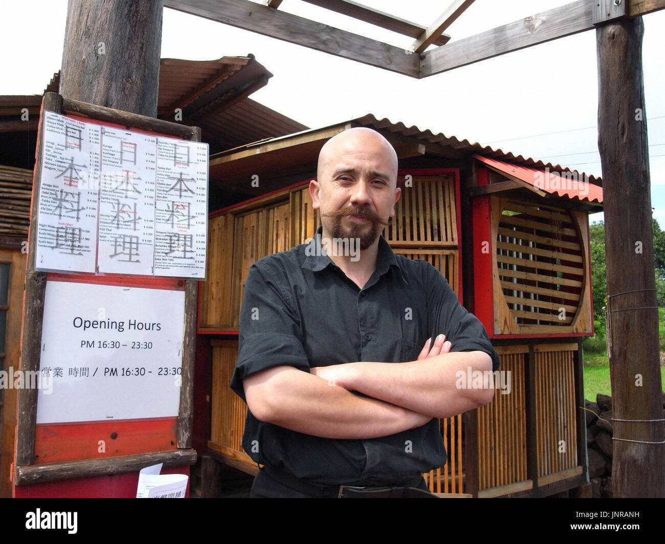 EASTER ISLAND, Chile - Francisco Xavier stands in front of his ...
