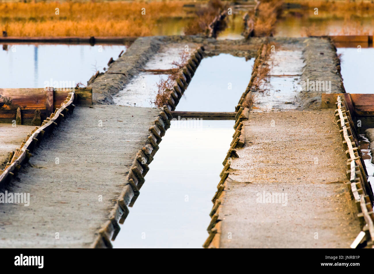 An example of old salt pans located in Slovenia at the border with ...
