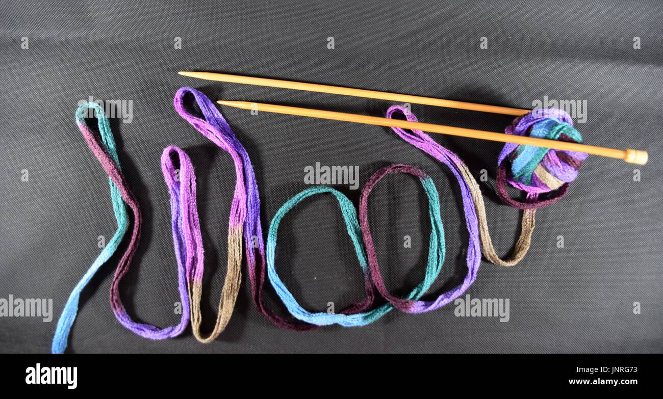 written with wool, the word wool Stock Photo - Alamy