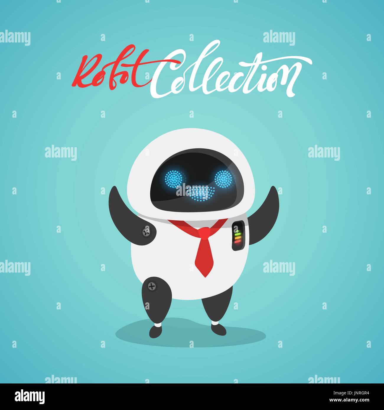 Character cute in flat style. Funny cartoon robot Stock Vector Image ...